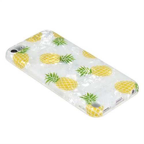 Yellow Pineapple Shell Pattern Clear Bumper Glossy Rubber Silicone ...