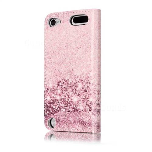 Glittering Rose Gold PU Leather Wallet Case for iPod Touch 5 6 ...