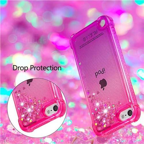 Rainbow Gradient Liquid Glitter Quicksand Sequins Phone Case for iPod Touch 7 (7th Generation ...