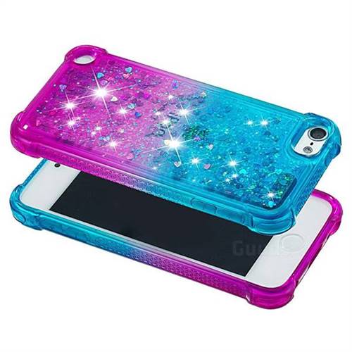 Rainbow Gradient Liquid Glitter Quicksand Sequins Phone Case for iPod ...