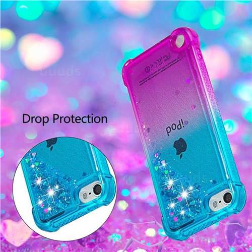 Rainbow Gradient Liquid Glitter Quicksand Sequins Phone Case for iPod ...